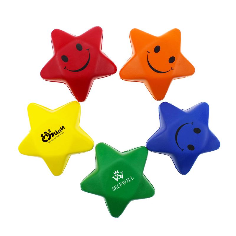 10 Smiley Five-Pointed Star Pressure Balls – I Want Gift